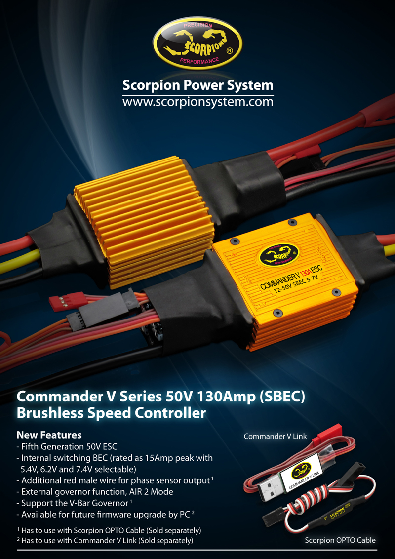 New Released!! Scorpion Commander V 50V Series ESC (SBEC) - Scorpion ...
