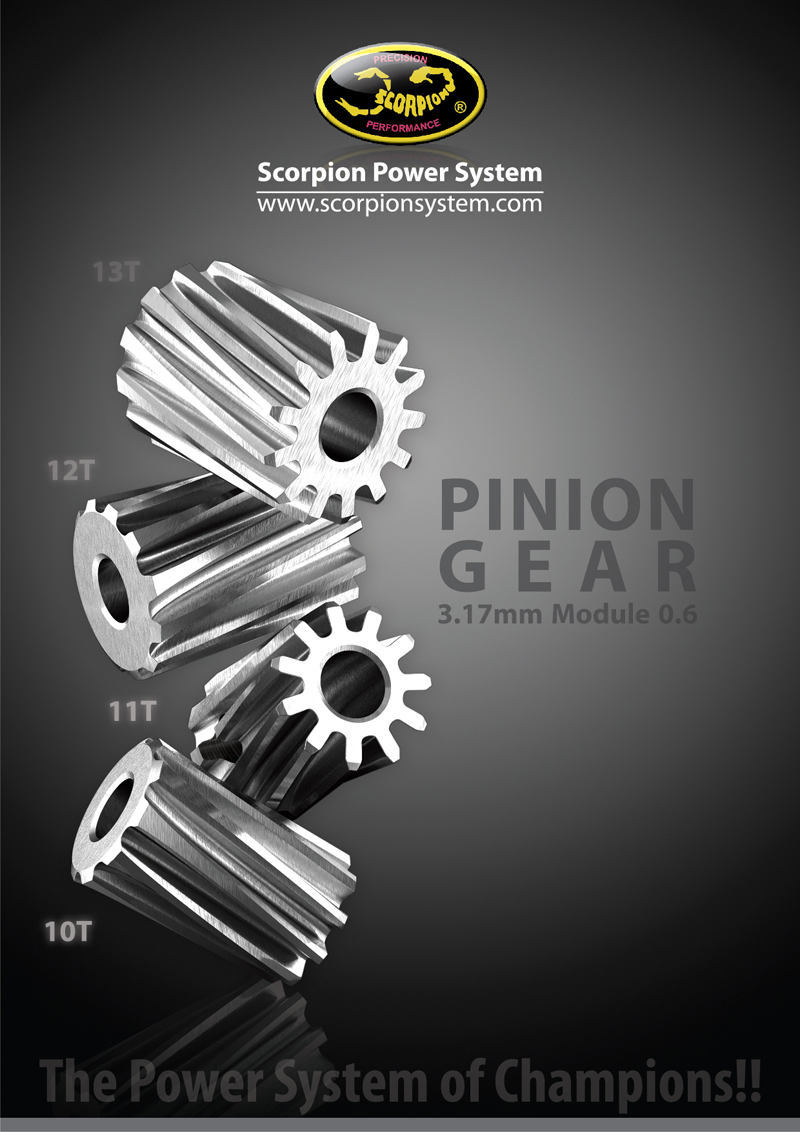New Released!! 3.17mm Pinion Gear Module 0.6 - Scorpion Power System